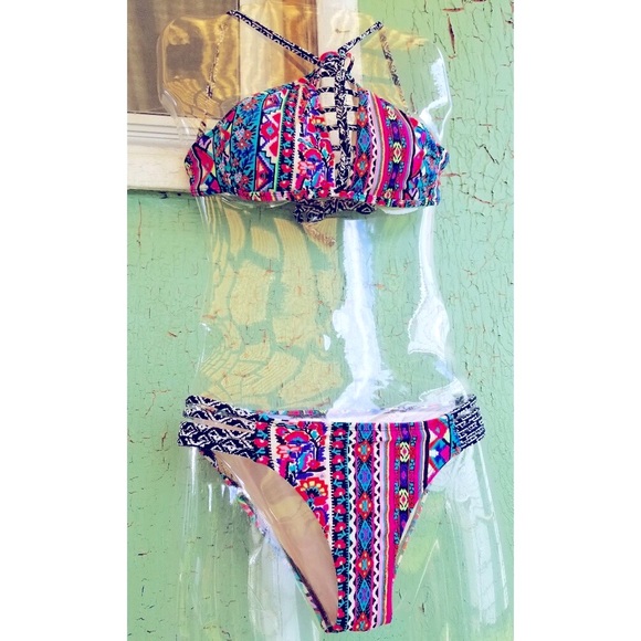 Xhilaration | Swim | Psychedelic Mod Groovy Retro 2 Piece Bikini ...